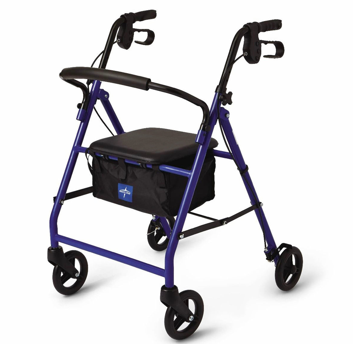 Medline Basic Steel Rollator. W/ 6in Wheels Blue
